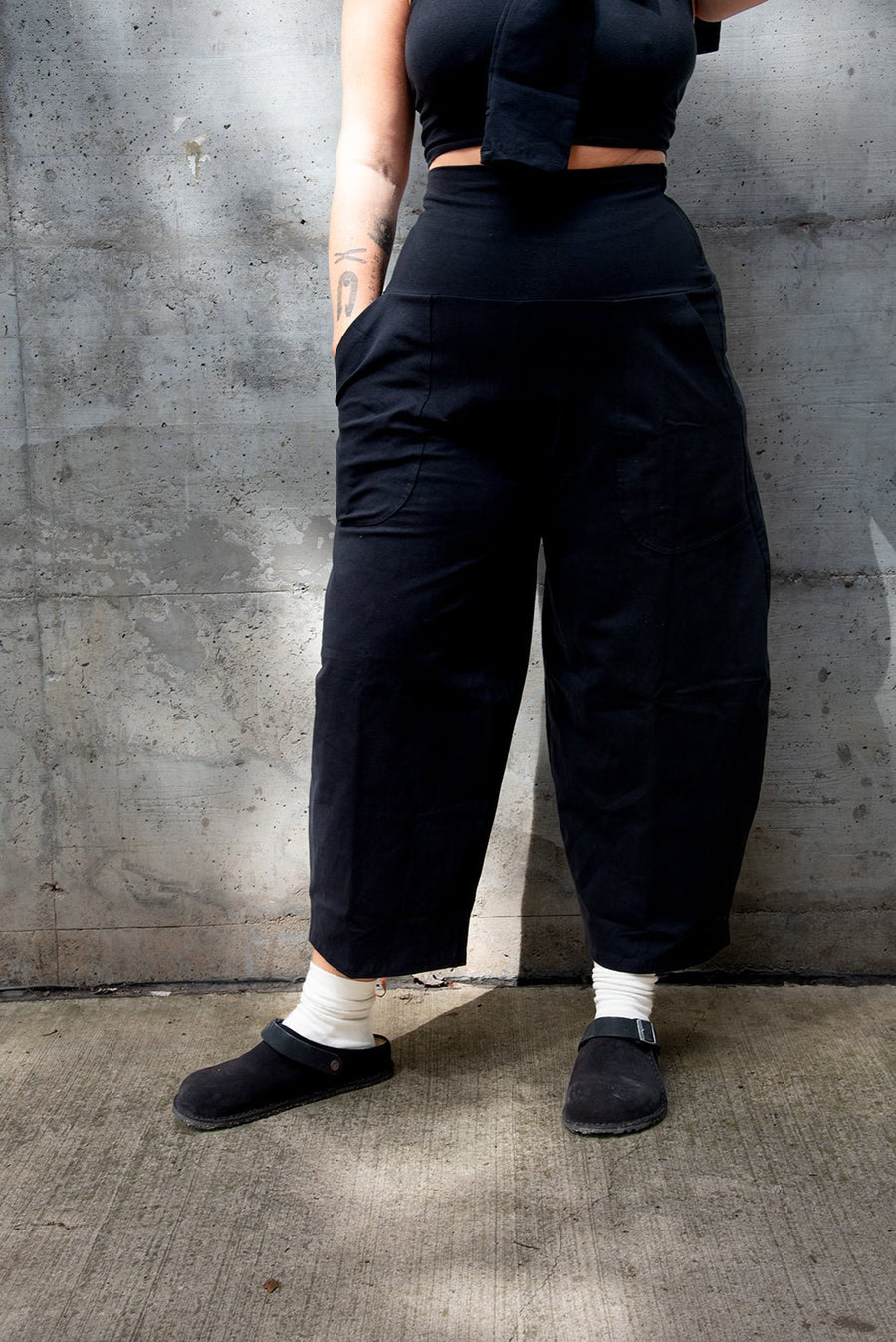 Puff Pants Petite in Black | High Waisted Trousers – Manners London