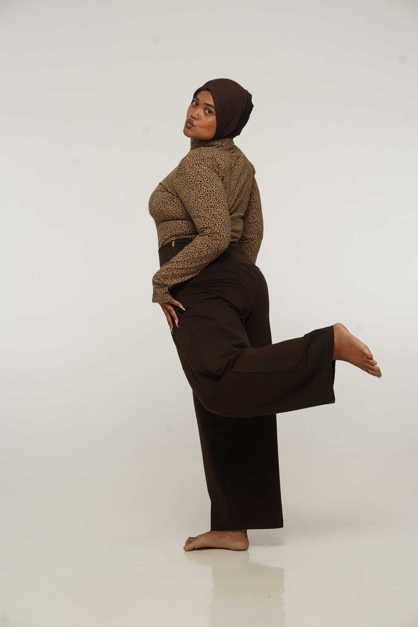 Puff Pants Regular in Cafe | High Waisted Trousers