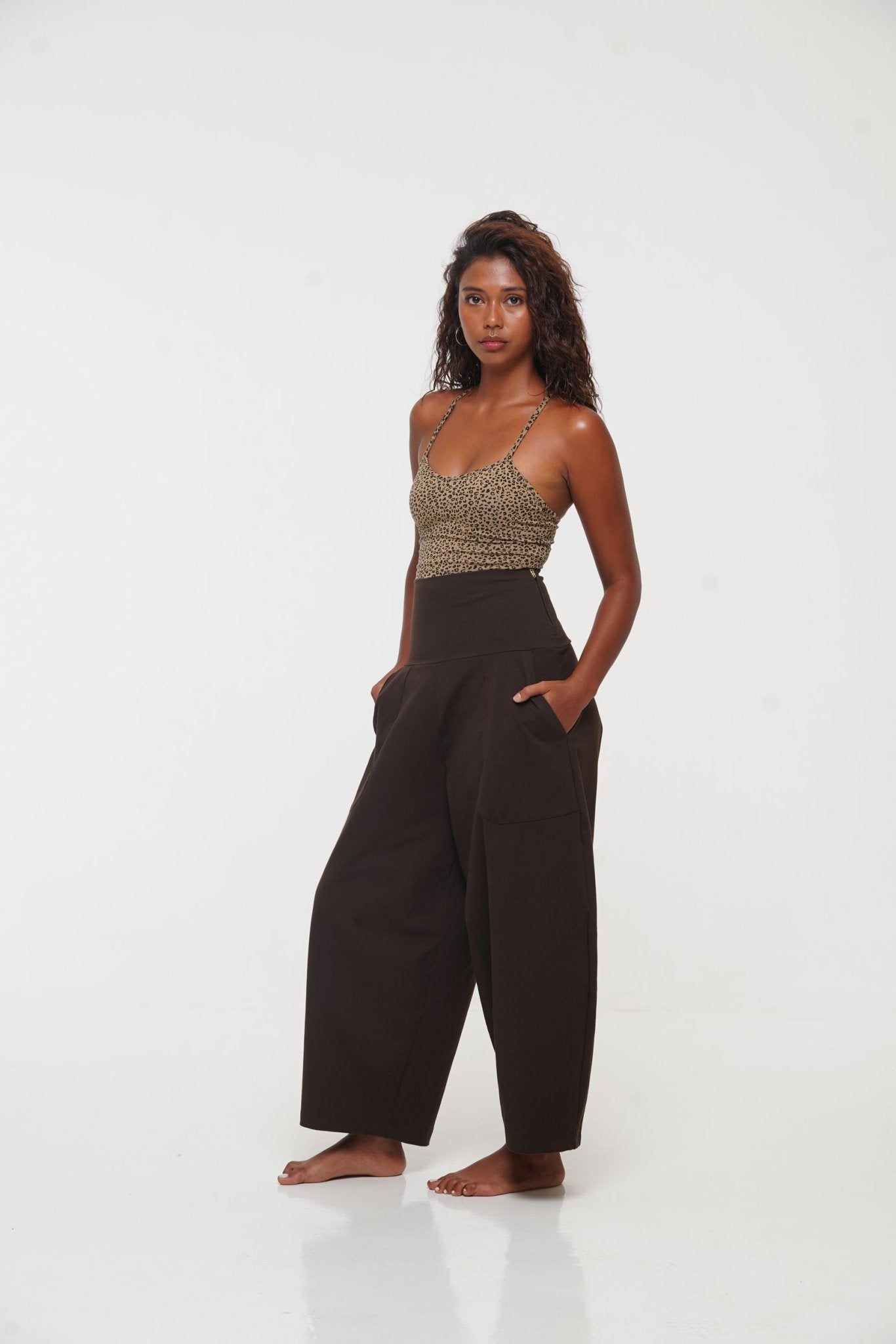 Puff Pants Regular in Cafe | High Waisted Trousers