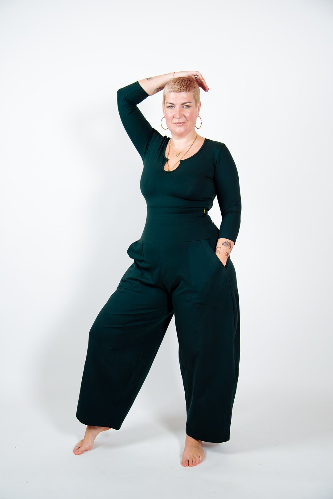 Puff Pants Petite in Black | High Waisted Trousers – Manners London